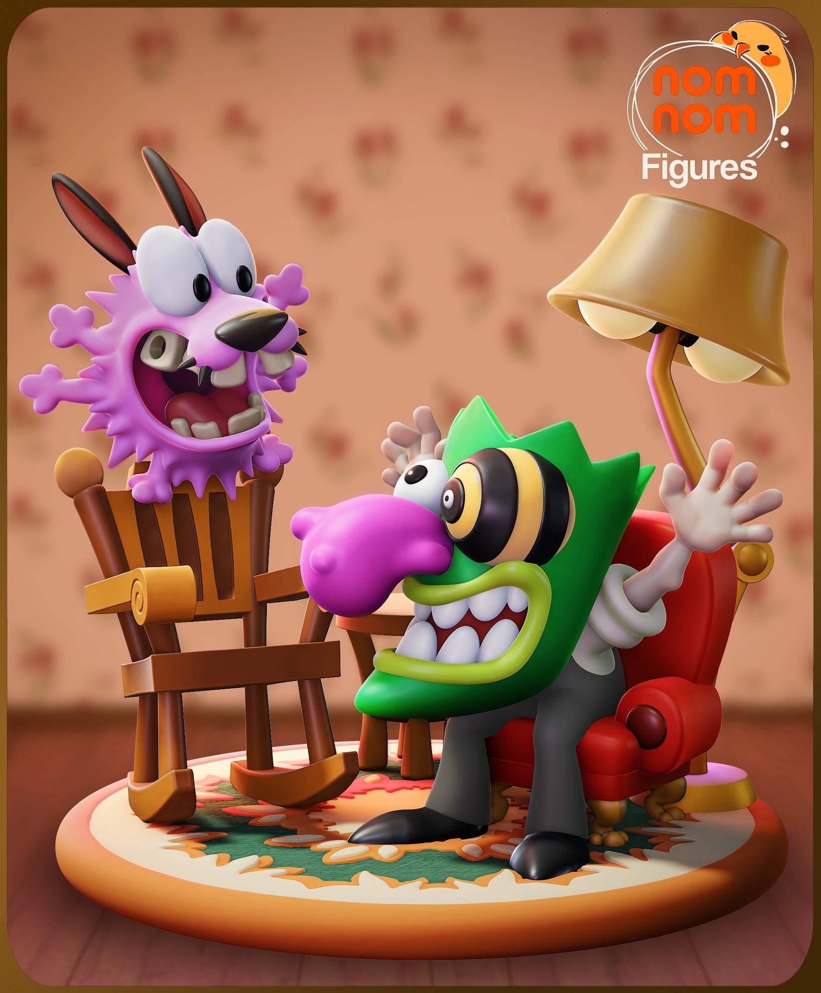 Nomnom Figures Chibi Courage the Cowardly Dog – Black Tails Workshop