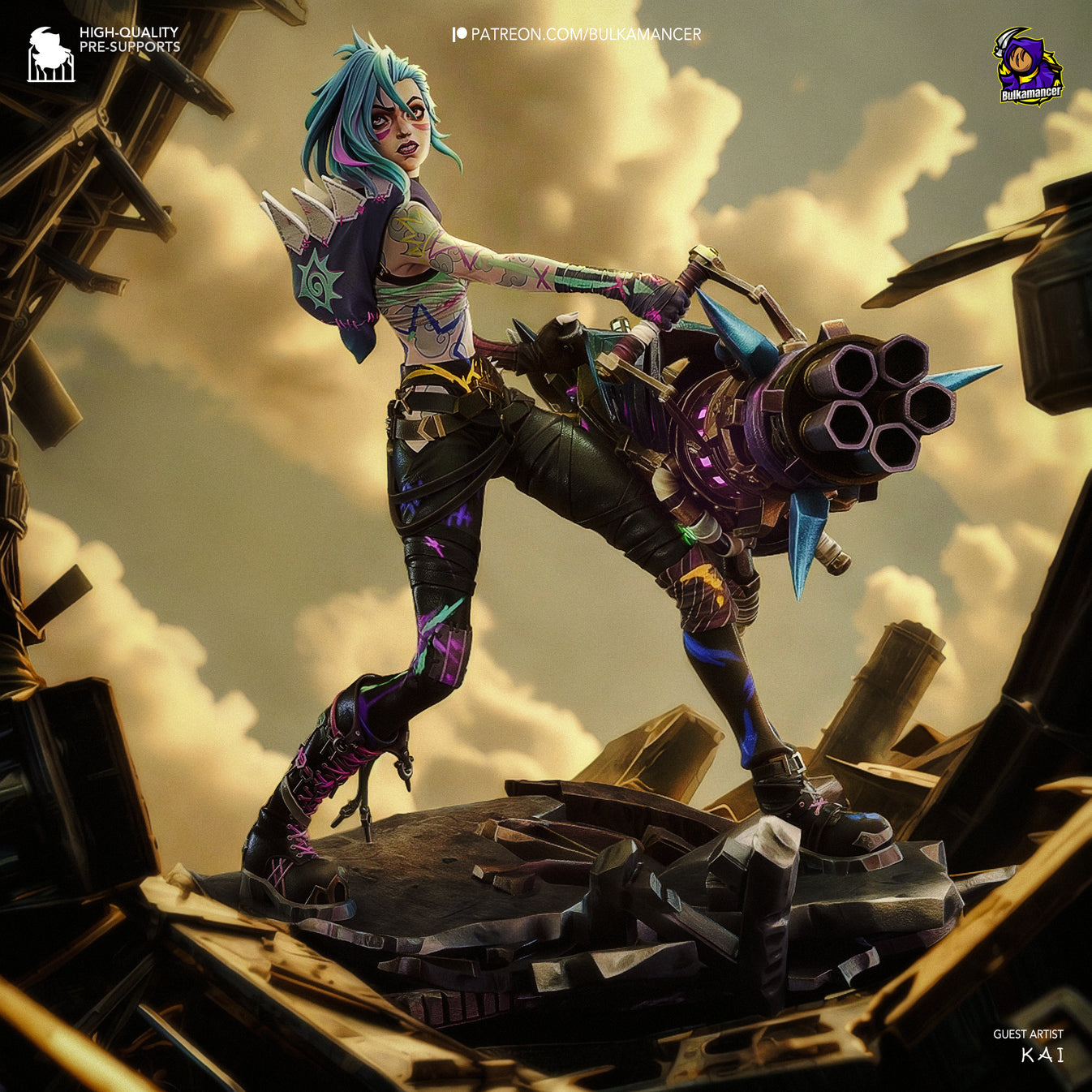 Bulkamancer Sculps Fractured Jinx - Arcane League of Legends – Black ...