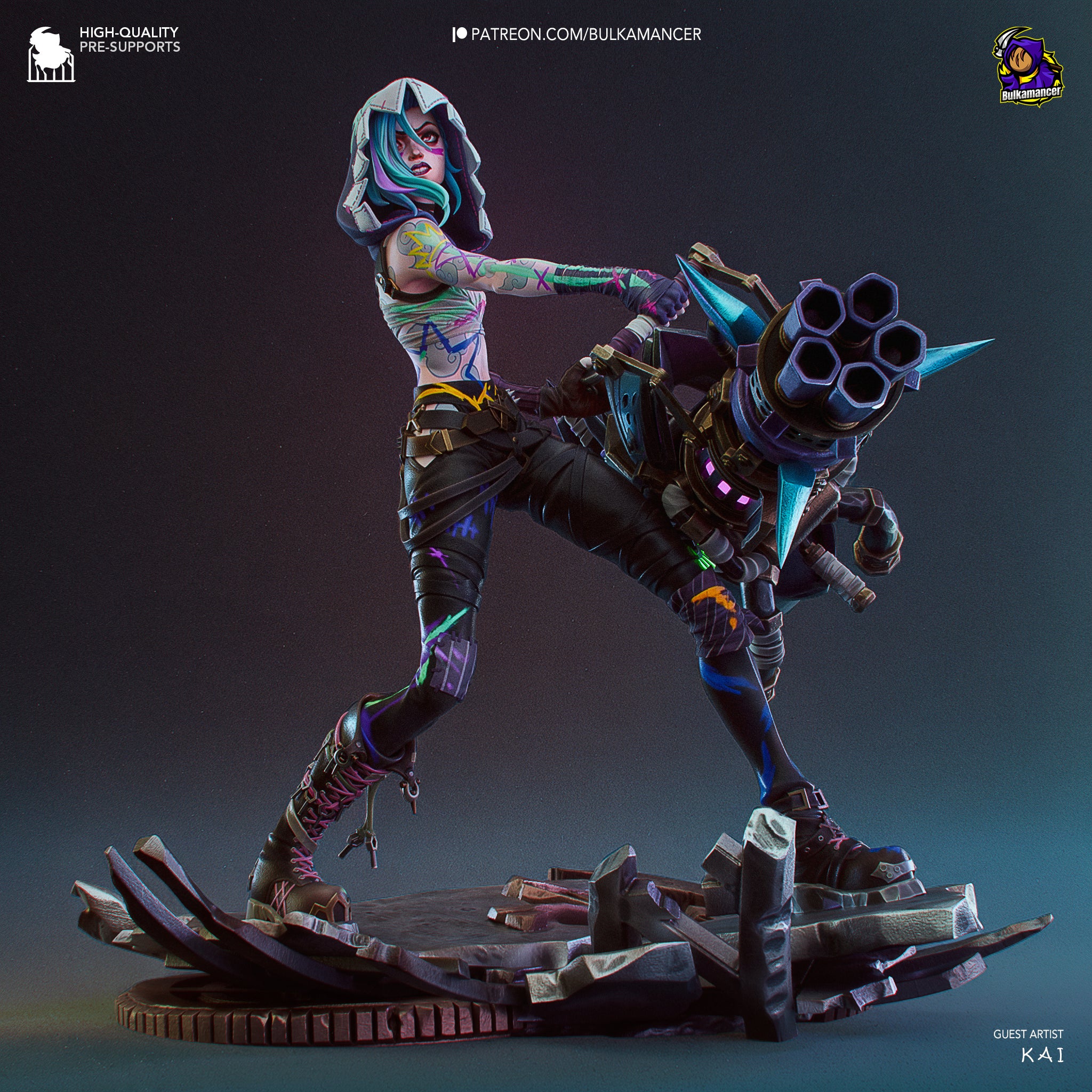 Bulkamancer Sculps Fractured Jinx - Arcane League of Legends – Black ...