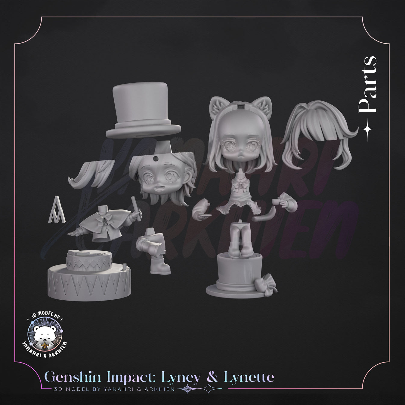 Lyney and Lynette Chibis Diorama – Black Tails Workshop